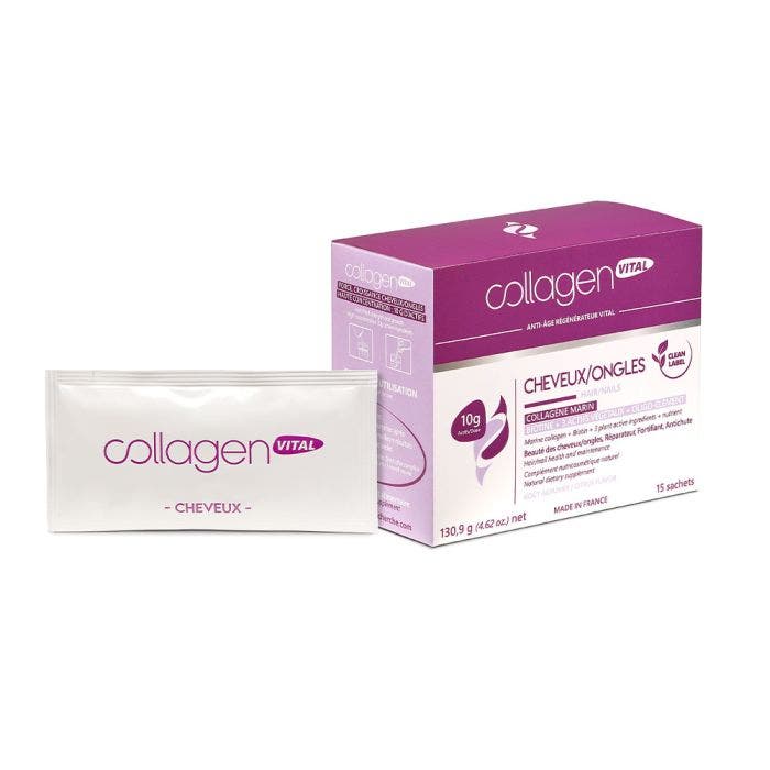 Cheveux et Ongles Collagène Marin Collagen Vital Power 15 Sachets-Goût ...