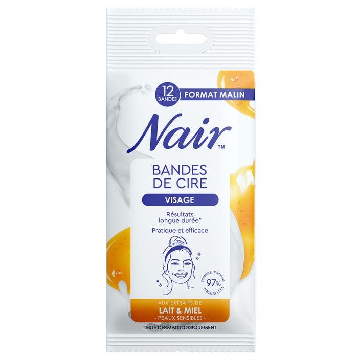 BANDES DE CIRE FROIDE VISAGE format malin aux extraits de LAIT & MIEL ...