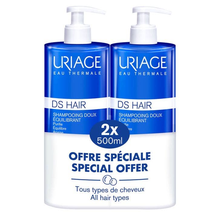 Shampooing Doux Equilibrant D.S 2x500ml-Hair Uriage - Easypara