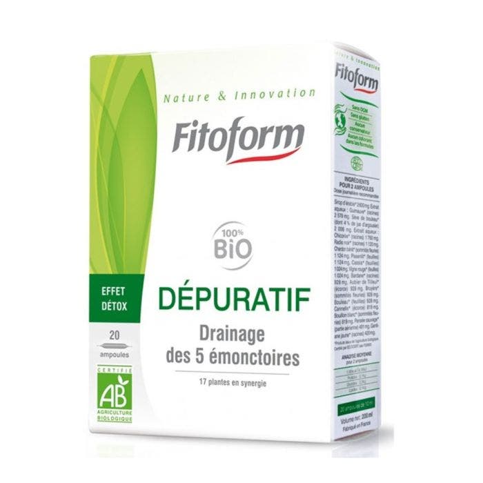Depuratif Drainage Des 5 Emonctoires 20 Ampoules - Fitoform - Easypara