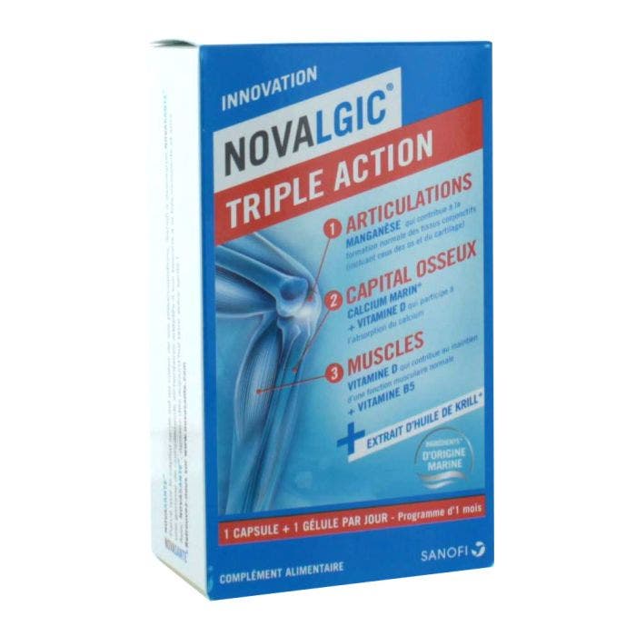 Triple Action Boite De 56 Gelules + Capsules - Novalgic - Easypara