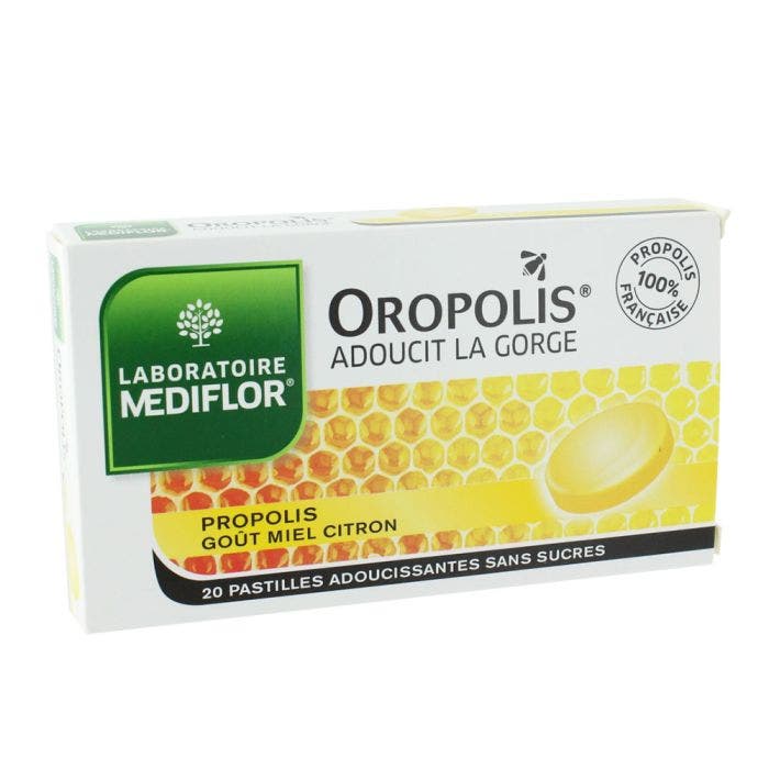 Oropolis Propolis 20 pastilles -Gout Miel Citron Mediflor - Easypara
