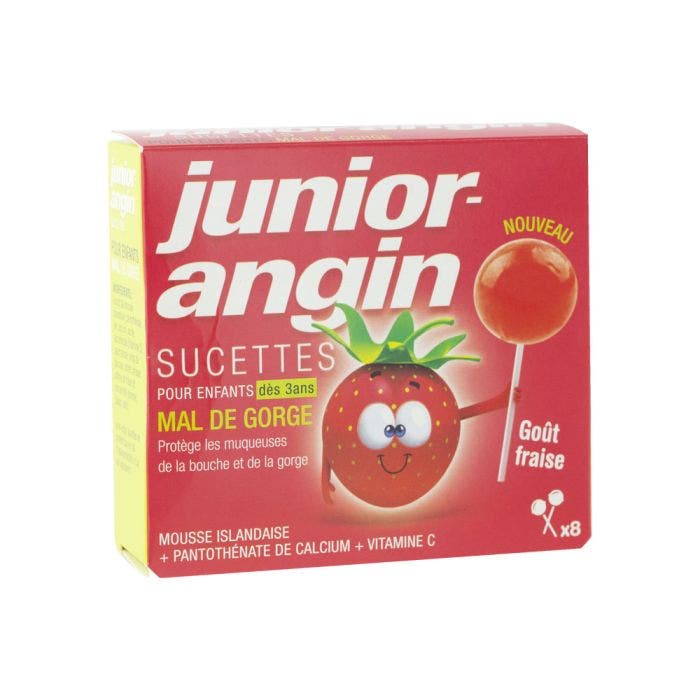 Sucettes Junior-angin 8 Sucettes-GOUT FRAISE Melisana Pharma - Easypara