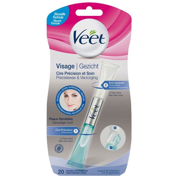 Cire Depilatoire Visage Precision Flacon + 20 Bandes Peaux Sensibles ...