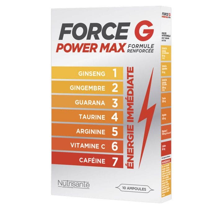 FORCE G POWER MAX FORMULE RENFORCEE Force G 10 Ampoules de 10ml ...