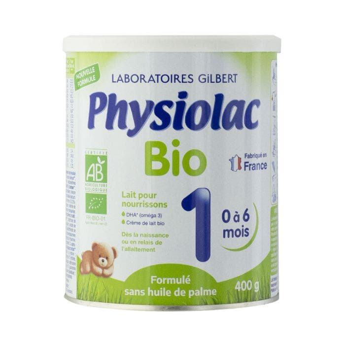 Lait en poudre pour nourrissons Bio 400g-De 0 à 6 mois Physiolac - Easypara
