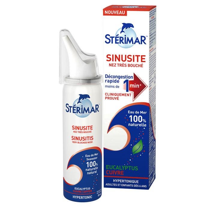Spray Sinusite Nez très bouché Eucalyptus/cuivre 50ml- Sterimar - Easypara