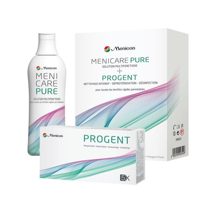 Pack Solution multifonctions + Progent MeniCare Pure - Menicon - Easypara