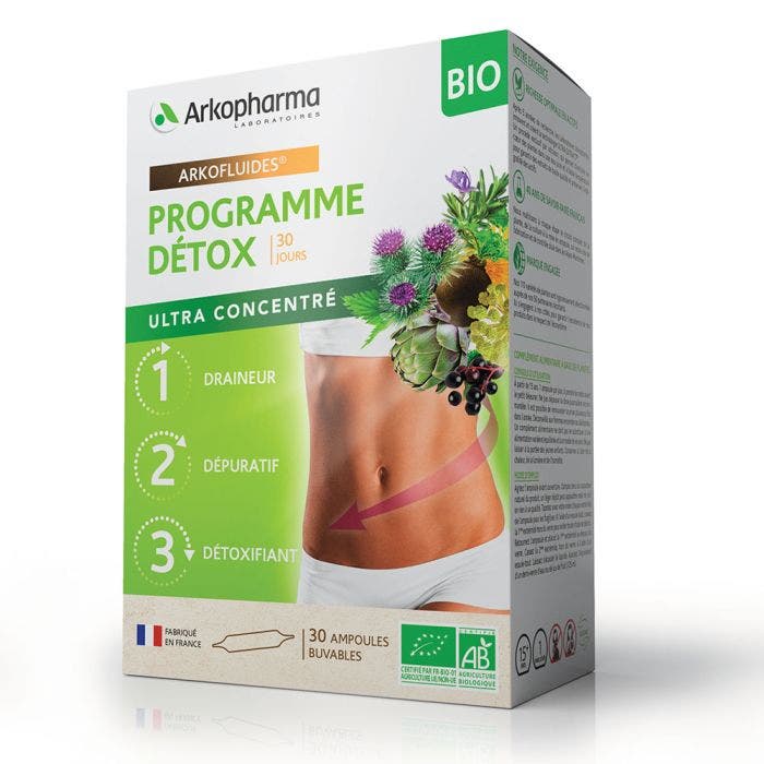 Programme Détox Triple Action Bio Arkofluides 3x10 Ampoules- Arkopharma ...