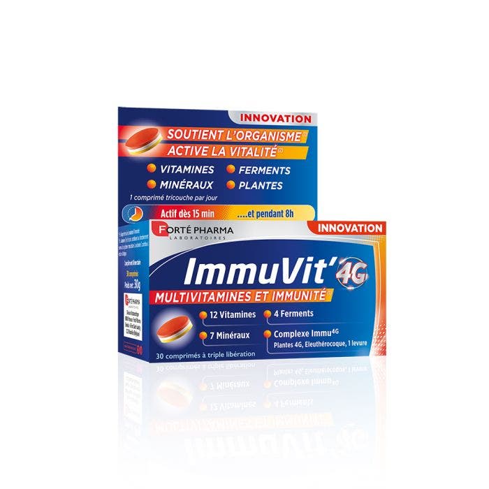 ImmuVit'4G Forté Pharma Immunité Adulte Vitamines Minéraux et Ferments ...