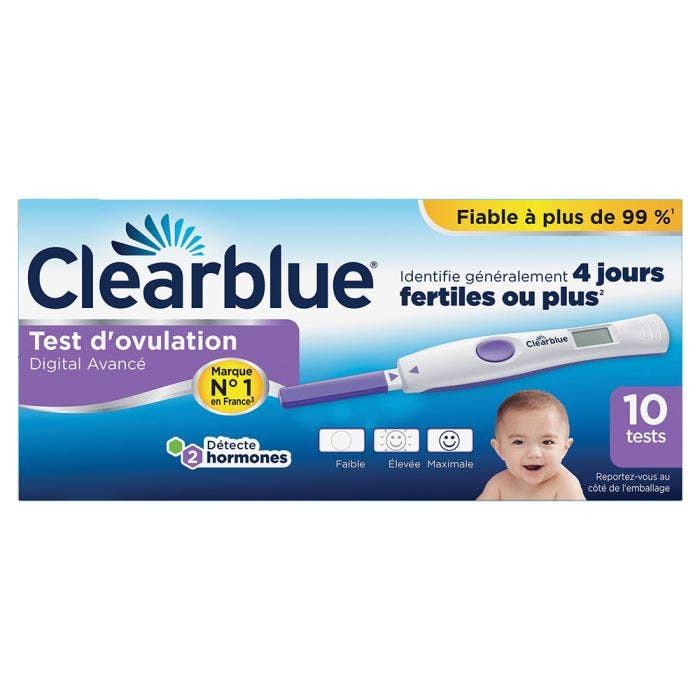 Test D'ovulation Digital avancé 10 tests- Clear Blue - Easypara